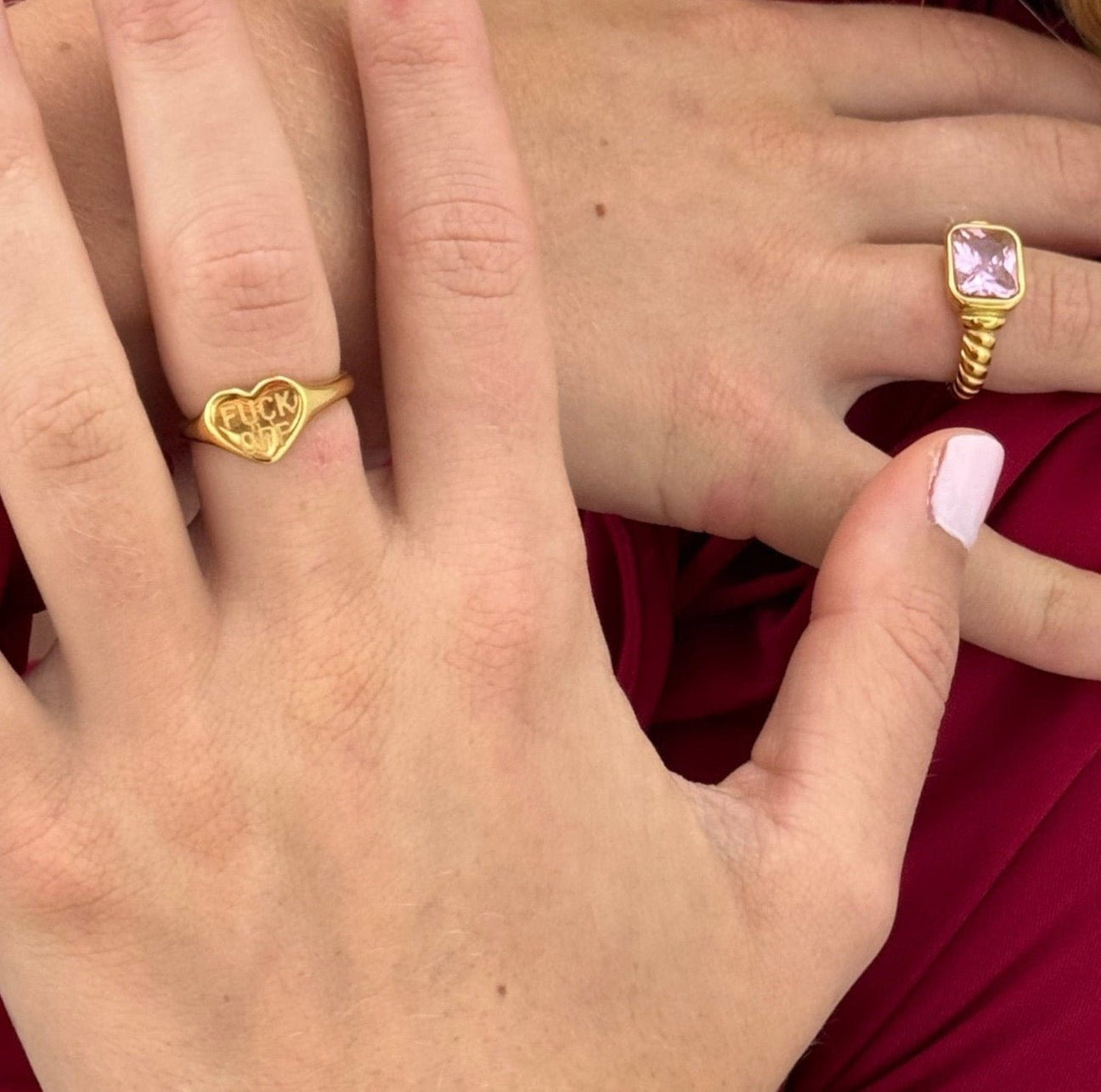 F*#% Off Ring - Viral 18ct Gold Bonded Stainless Steel Ring – Bixby and ...