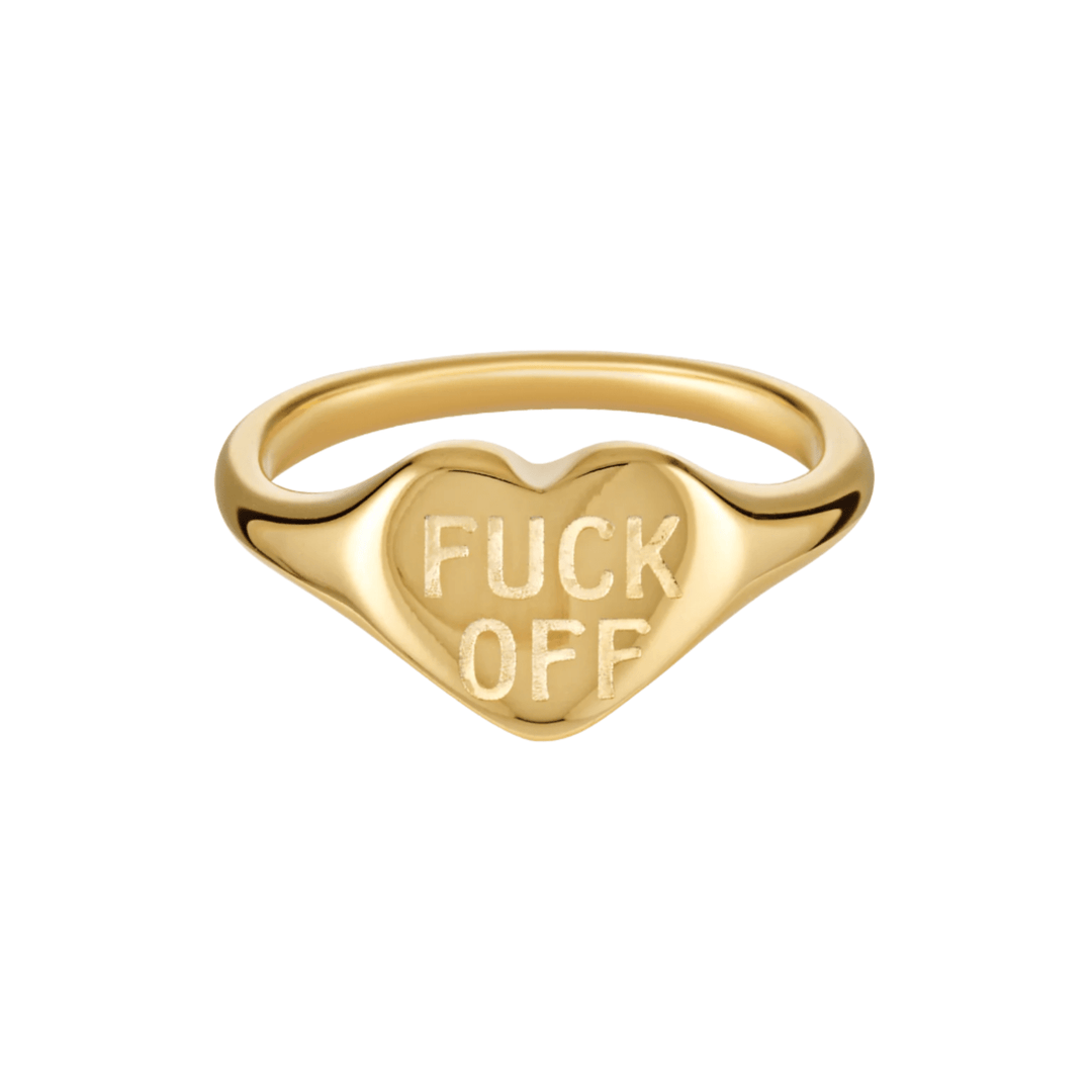 F*#% Off Ring - Viral 18ct Gold Bonded Stainless Steel Ring – Bixby and ...
